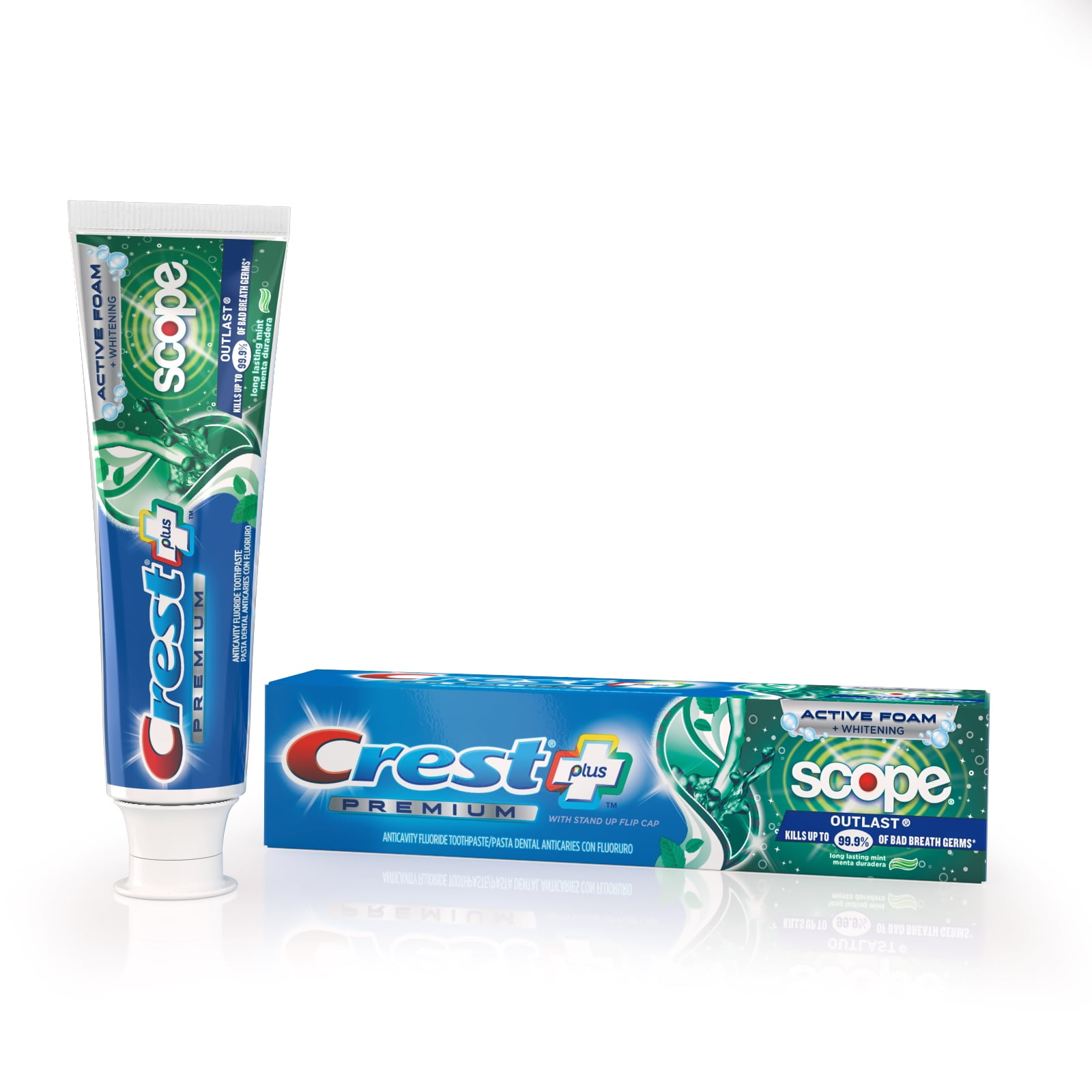 Crest Premium Plus Scope Outlast Toothpaste, Long Lasting Mint Flavor 5 ...