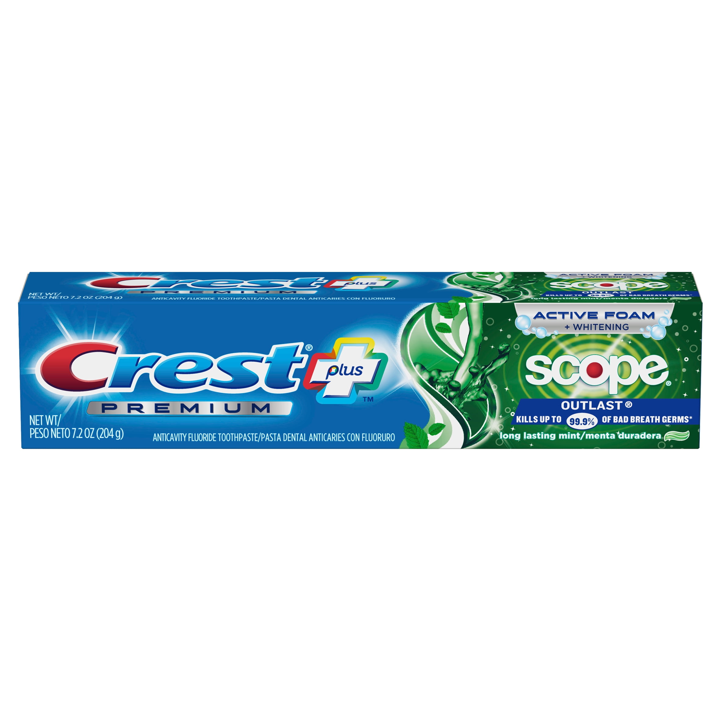 Crest Premium Plus Scope Outlast Toothpaste, Long Lasting Mint Flavor 7 ...