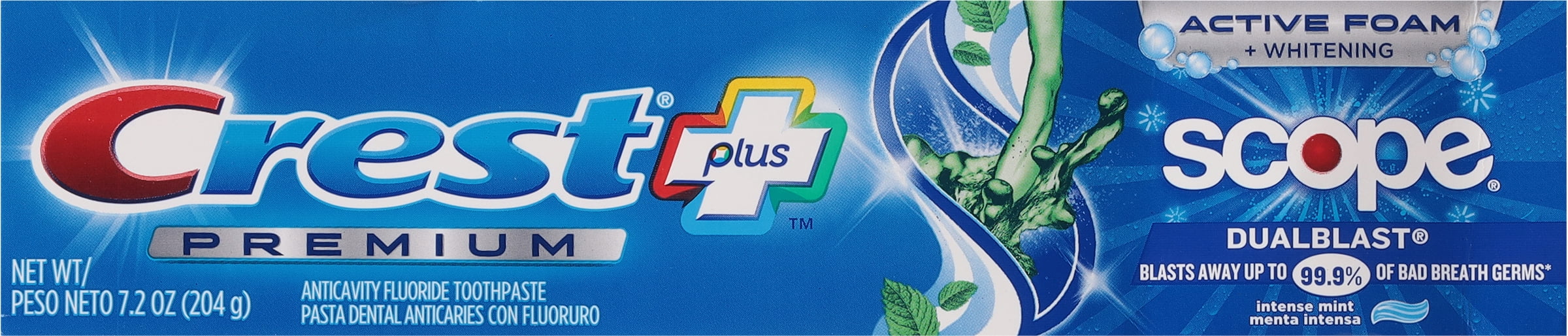 Crest Premium Plus Scope Toothpaste, Dual Blast, 7.2 oz, Pack of 3 ...