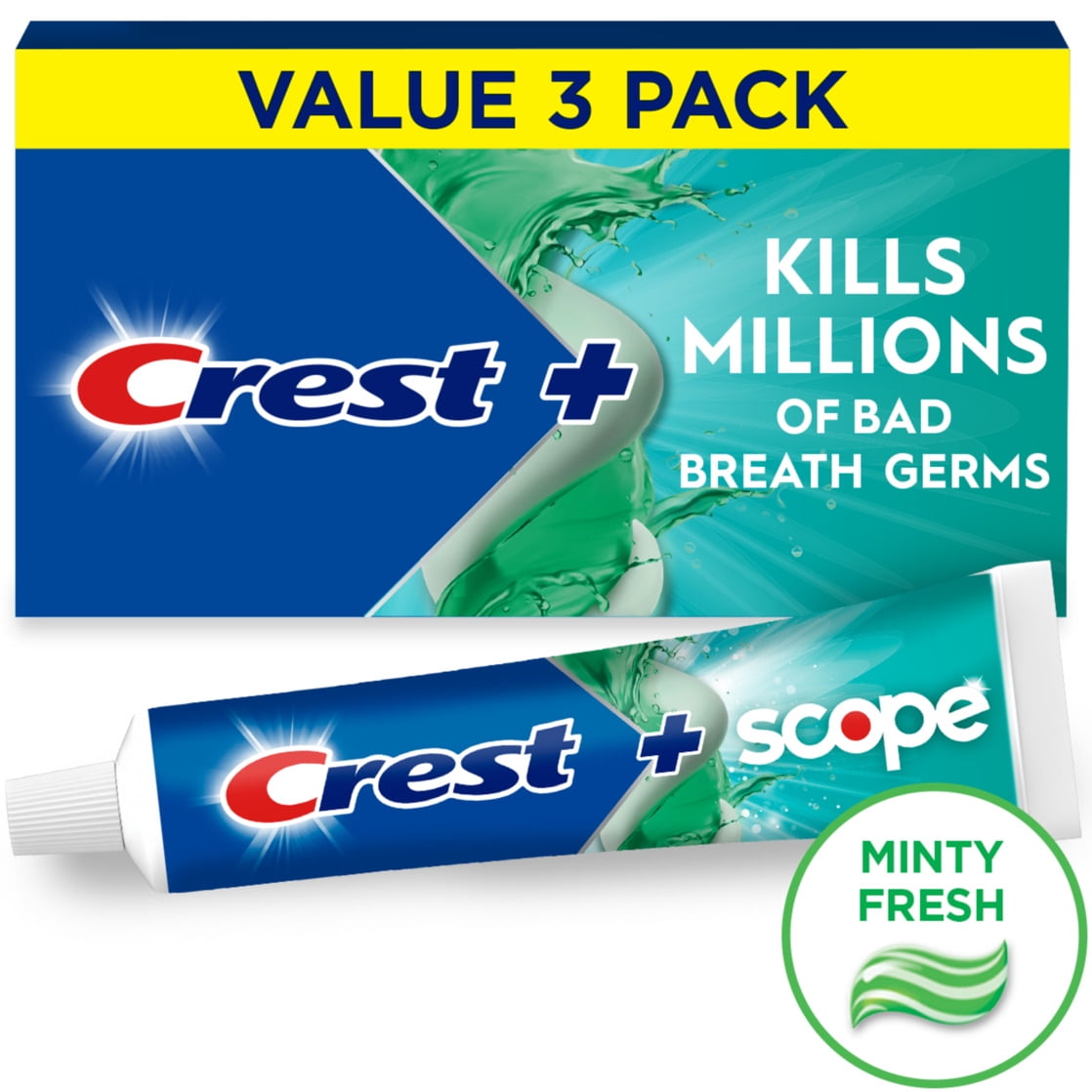 Crest Premium Plus Scope Healthy Toothpaste, Minty Fresh, 5.2 oz, 3 ...
