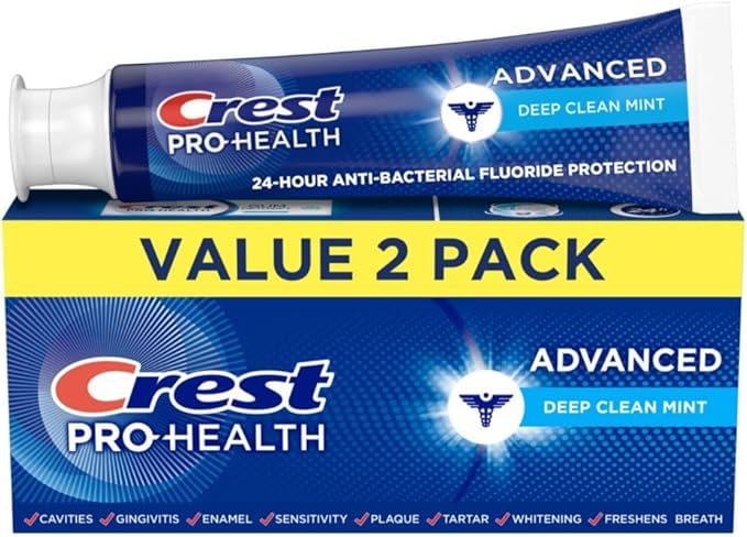 Crest Pro-Health Advanced Deep Clean Mint Toothpaste, 2 Count (Pack of ...