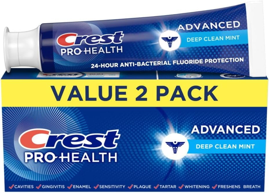 Crest Pro-Health Advanced Deep Clean Mint Toothpaste, 2 Count (Pack of ...