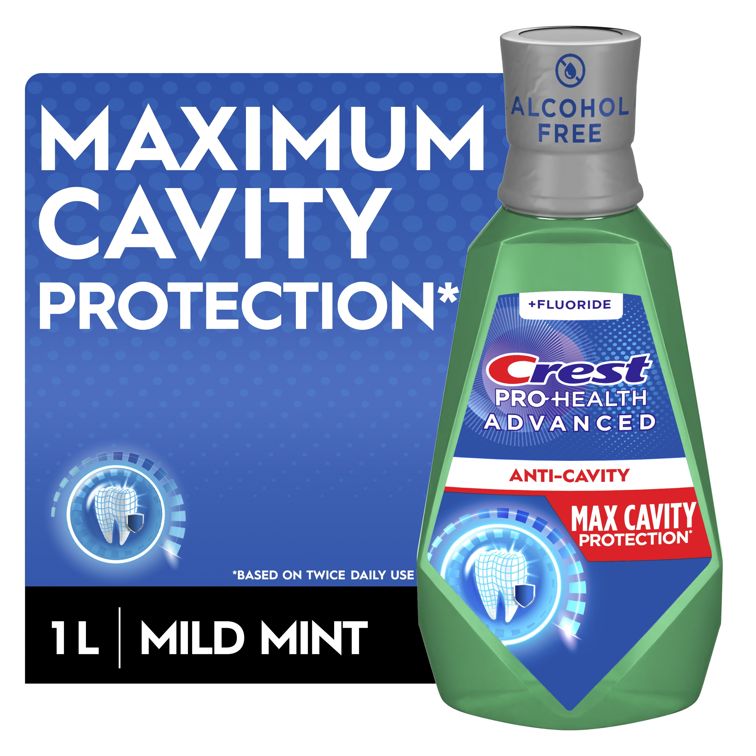 Crest Pro-Health Advanced Maximum Cavity Protection Mouthwash - Mild Mint - 1L - Walmart.com