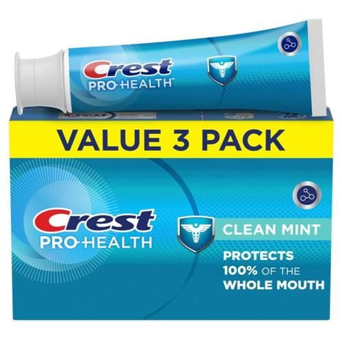 Crest Pro-Health Clean Mint Toothpaste (4.3Oz) Triple Pack Packaging ...