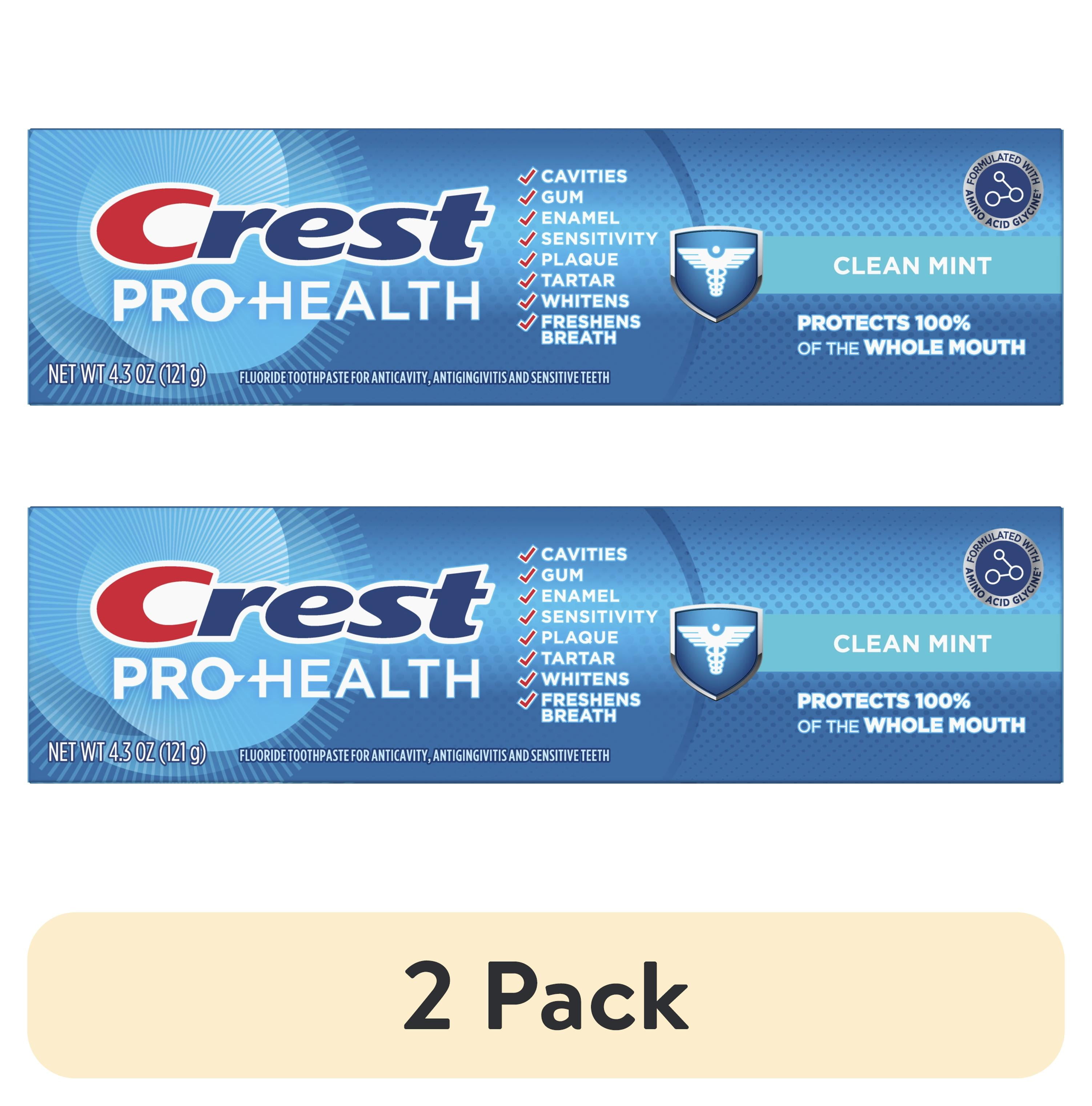 (2 pack) Crest Pro-Health Toothpaste, Clean Mint, 4.3 oz - Walmart.com