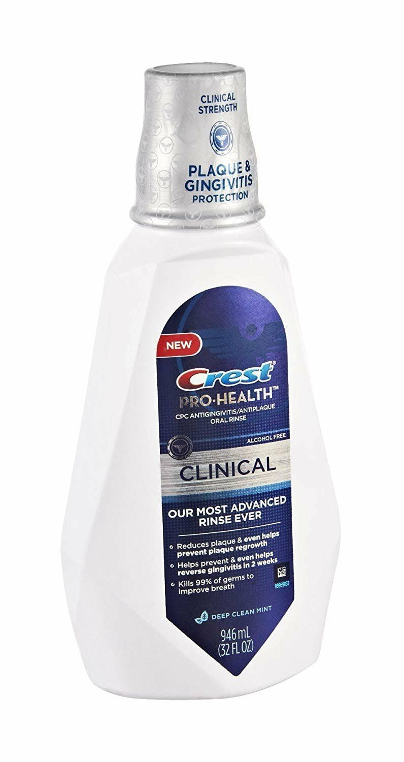 Crest Pro-Health Clinical Deep Clean Mint Oral Rinse 32 oz (Pack of 3 ...