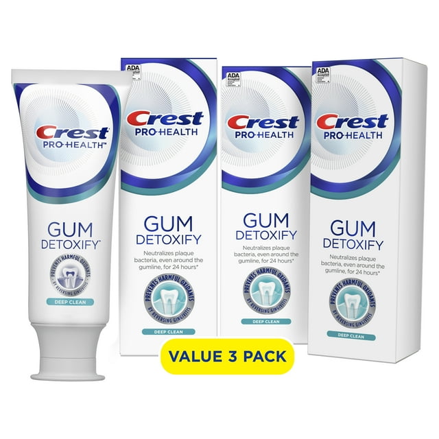 Crest Pro-Health Anti-Plaque Enamel Gum Detoxify Toothpaste, Deep Clean ...