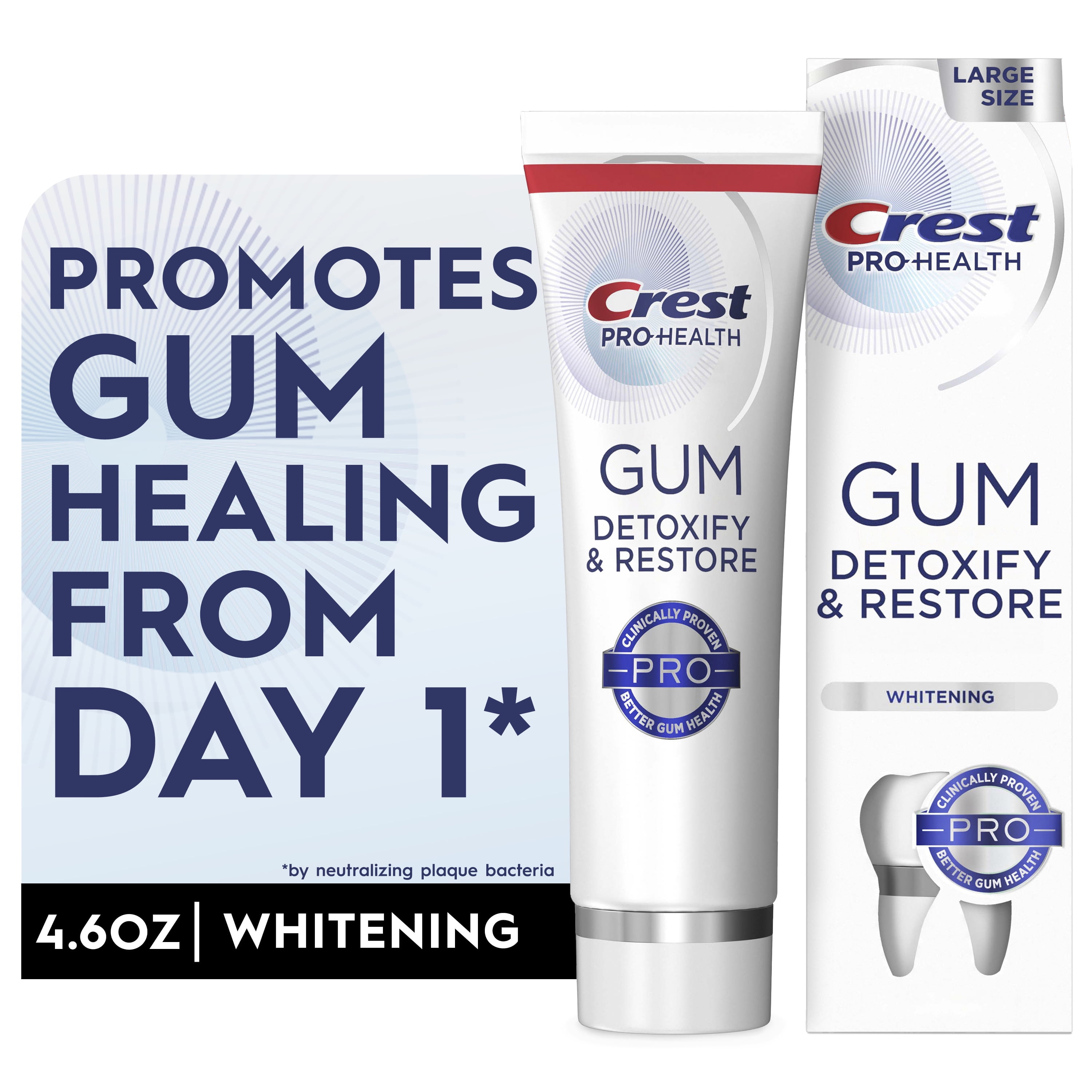 Crest Pro-Health Fluoride Gum Detoxify, Restore & Whitening Toothpaste, 4.6 oz - Walmart.com