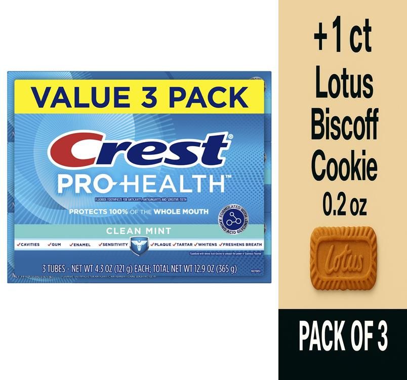 Crest Pro Health Toothpaste Clean Mint 3 Pack Tubes - 4.3 oz - Pack of ...