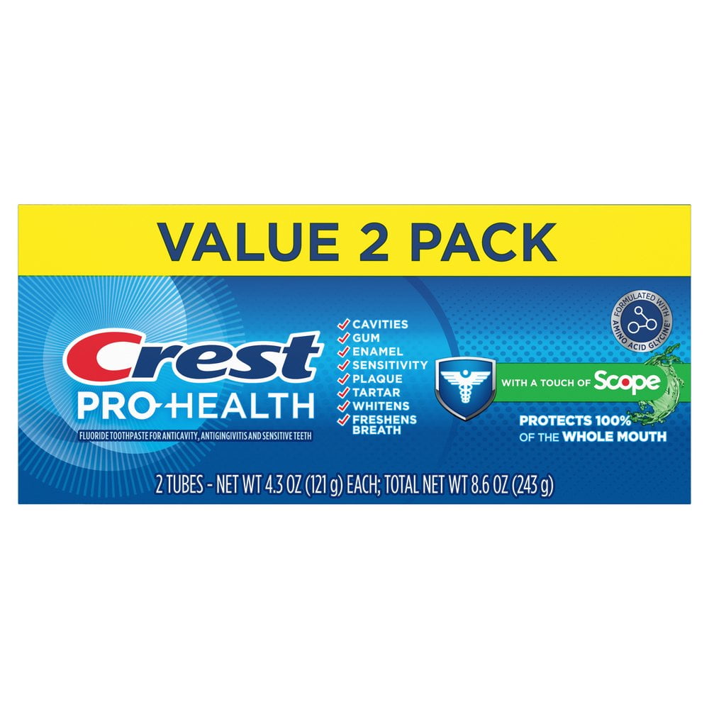 Crest Pro Health Toothpaste + Scope 2 Pack - Walmart.com