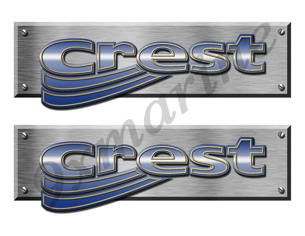 Crest Remastered Stickers. Brushed Metal Style - 10" long - Walmart.com