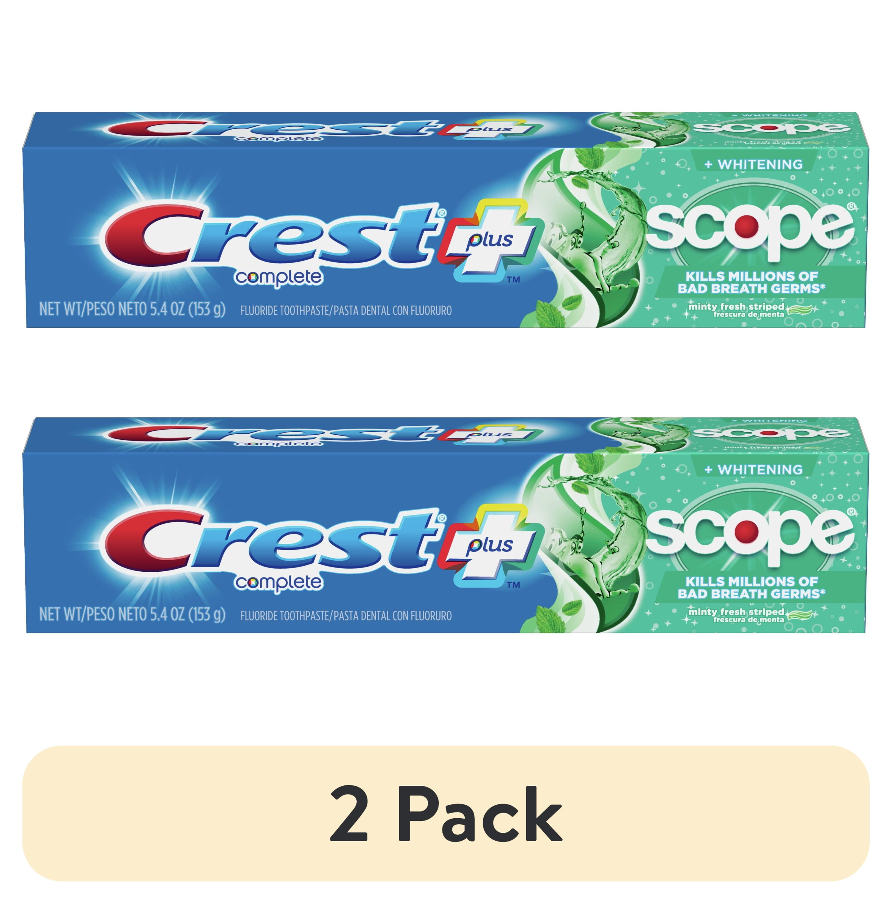 (2 pack) Crest + Scope Complete Whitening Toothpaste, Minty Fresh, 5.4 oz - Walmart.com