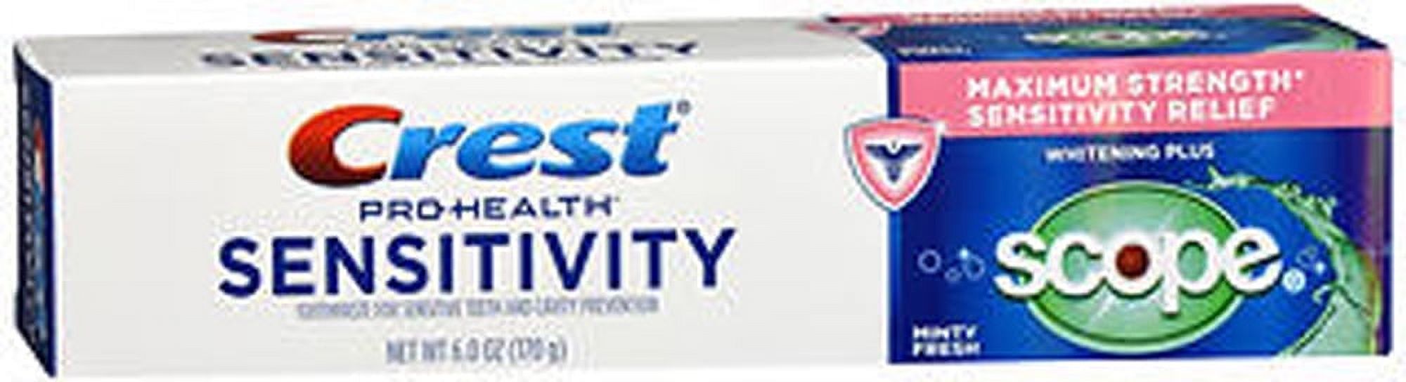Crest Sensitivity Whitening and Scope Minty Fresh Toothpaste, 6 oz ...