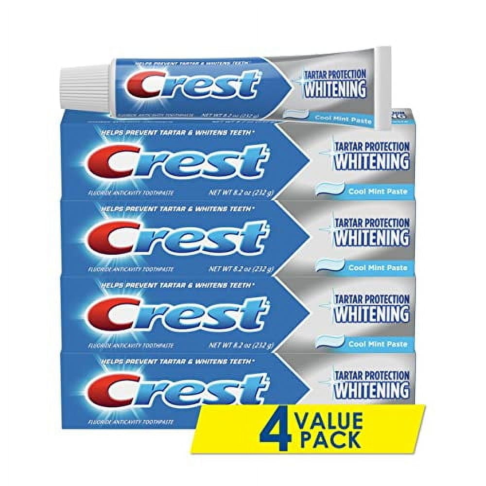 Crest Tartar Protection Whitening Toothpaste, Cool Mint, 8.2 Oz, Pack ...