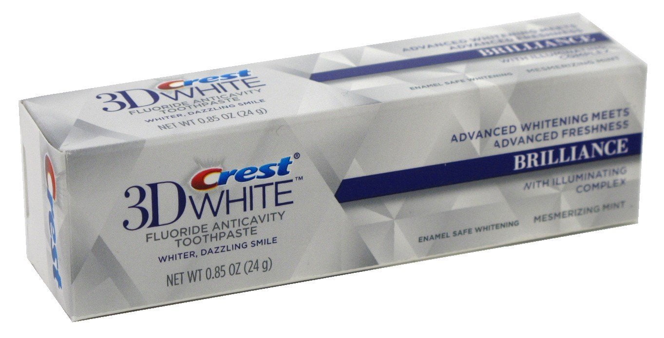 Crest Toothpaste 0.85oz 3D White Brilliance Mint 36 Pieces - Walmart.com