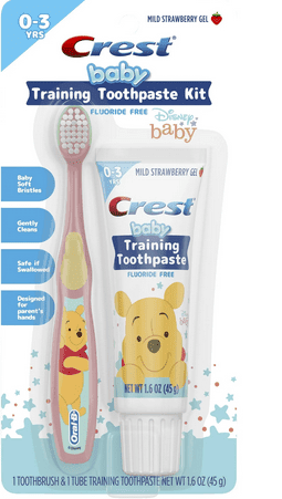 Crest Training Toothpaste and Toothbrush Bundle for Kids, Fluoride Free ...