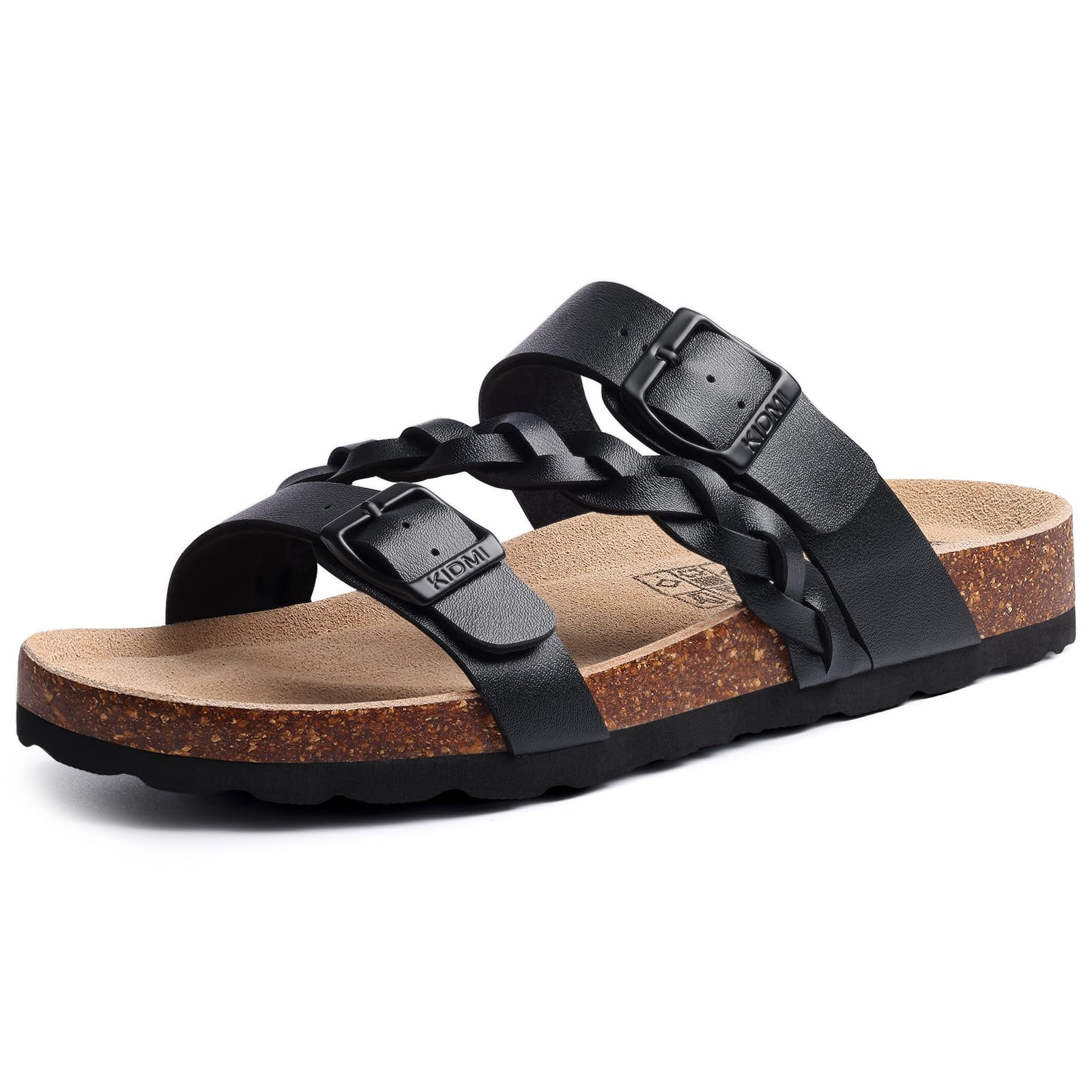 Crestar Cork Footbed Slide Sandals for Women, Comfortable Adjustable ...