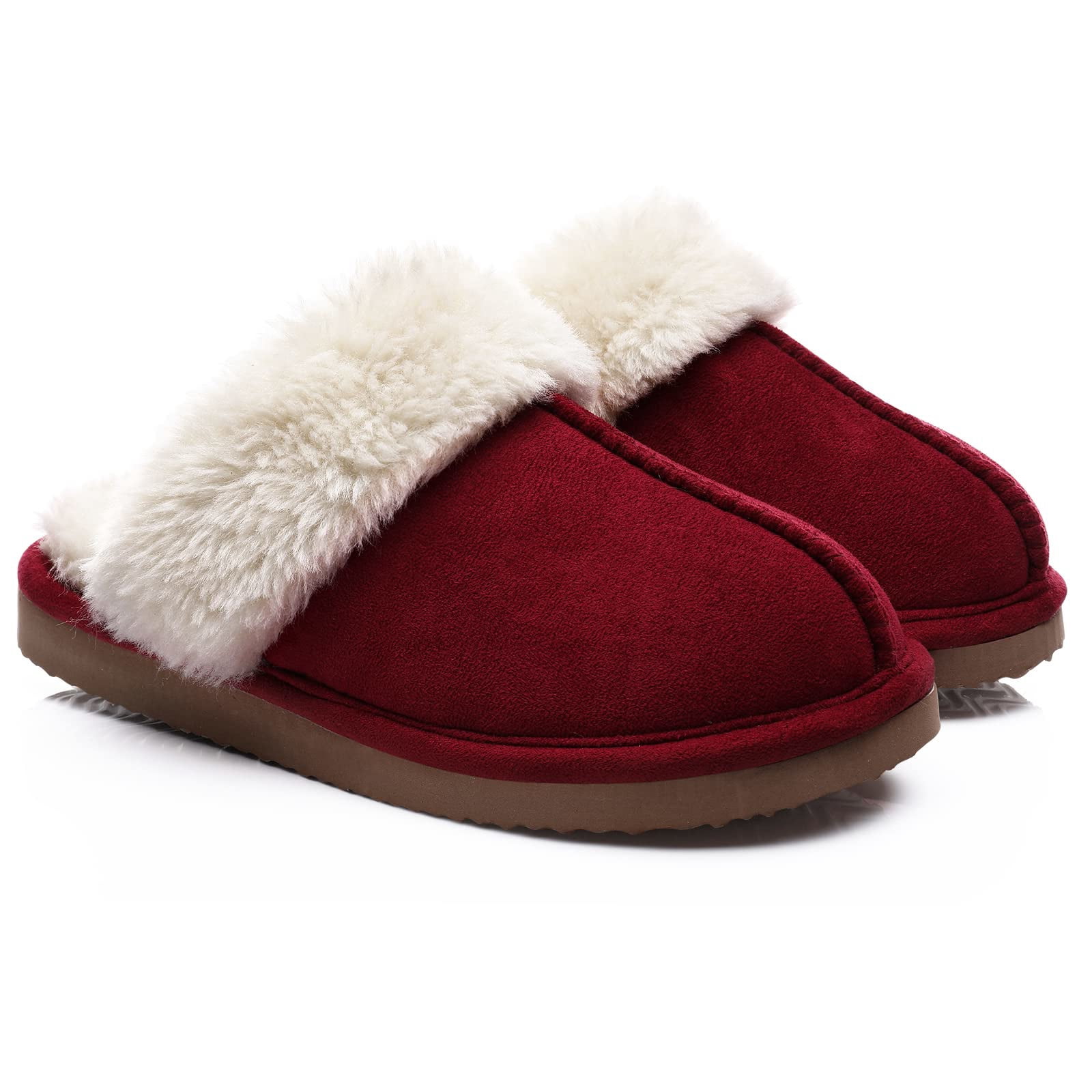 Crestar Women's Fuzzy Slippers with Memory Foam, Winter Warm Slip on ...