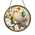 Crested Bird Stained Glass Style Window Decor – Tropical Home Accent ...