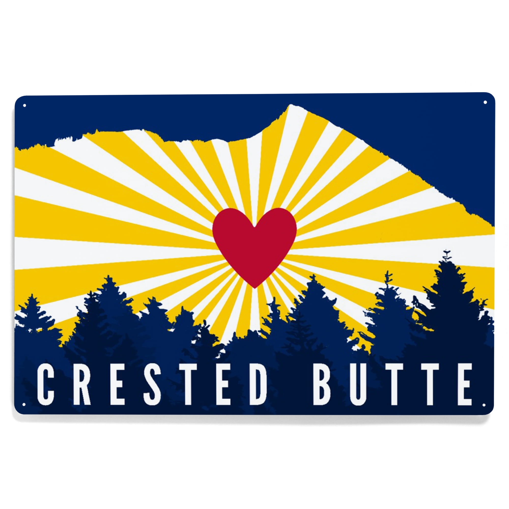 Crested Butte, Colorado, Heart and Treeline (12x18 Aluminum Art, Indoor ...