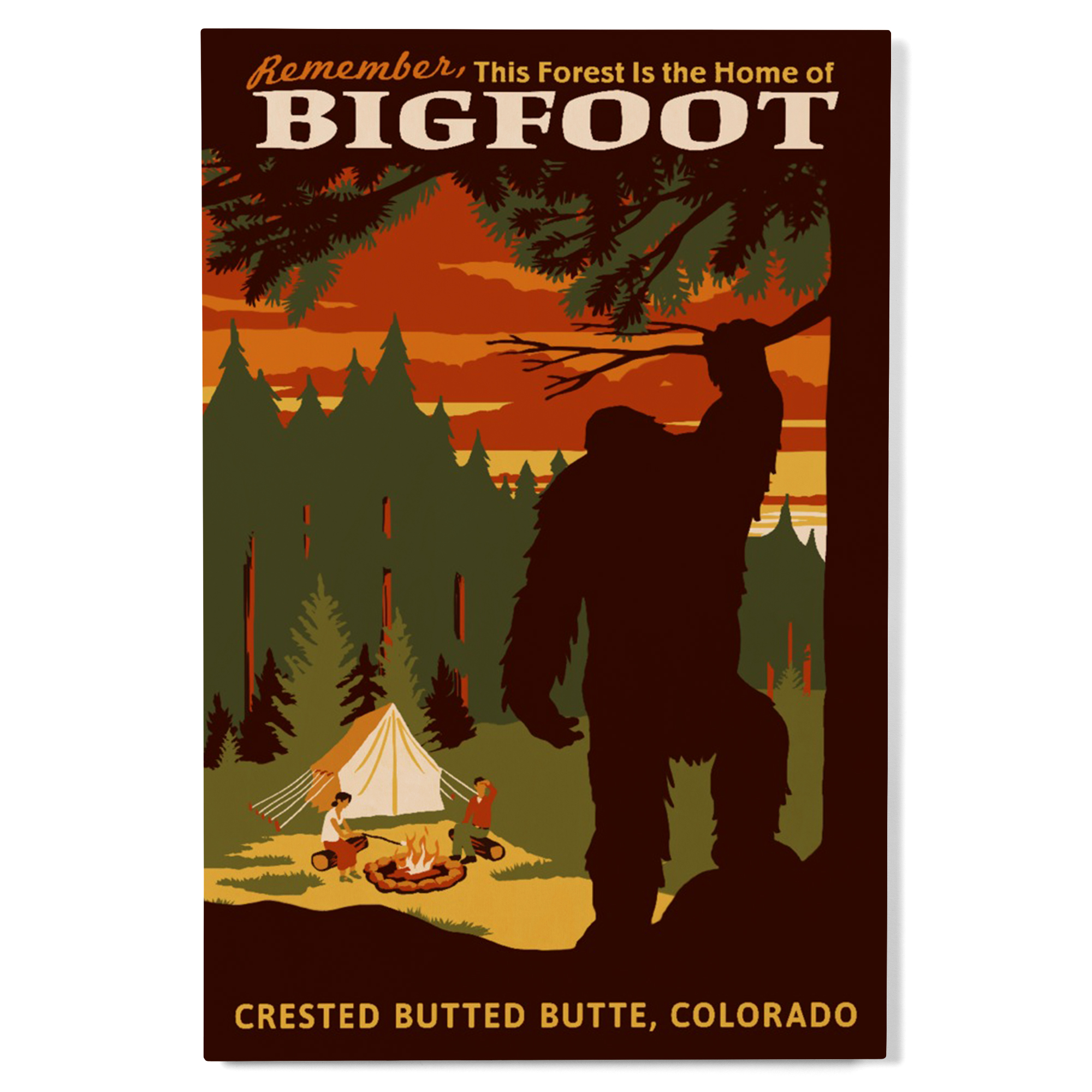 Crested Butte, Colorado, Home of Bigfoot Birch Wood Wall Sign (12x18 ...
