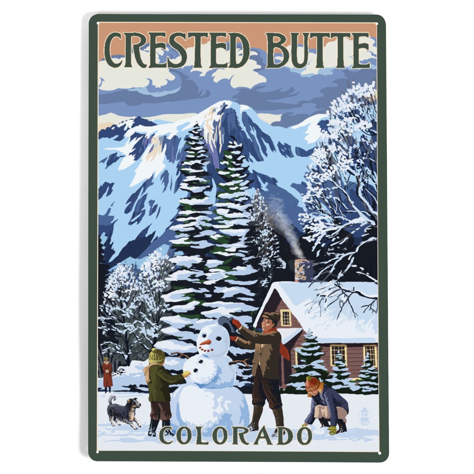 Crested Butte, Colorado, Snowman Scene (12x18 Aluminum Art, Indoor ...