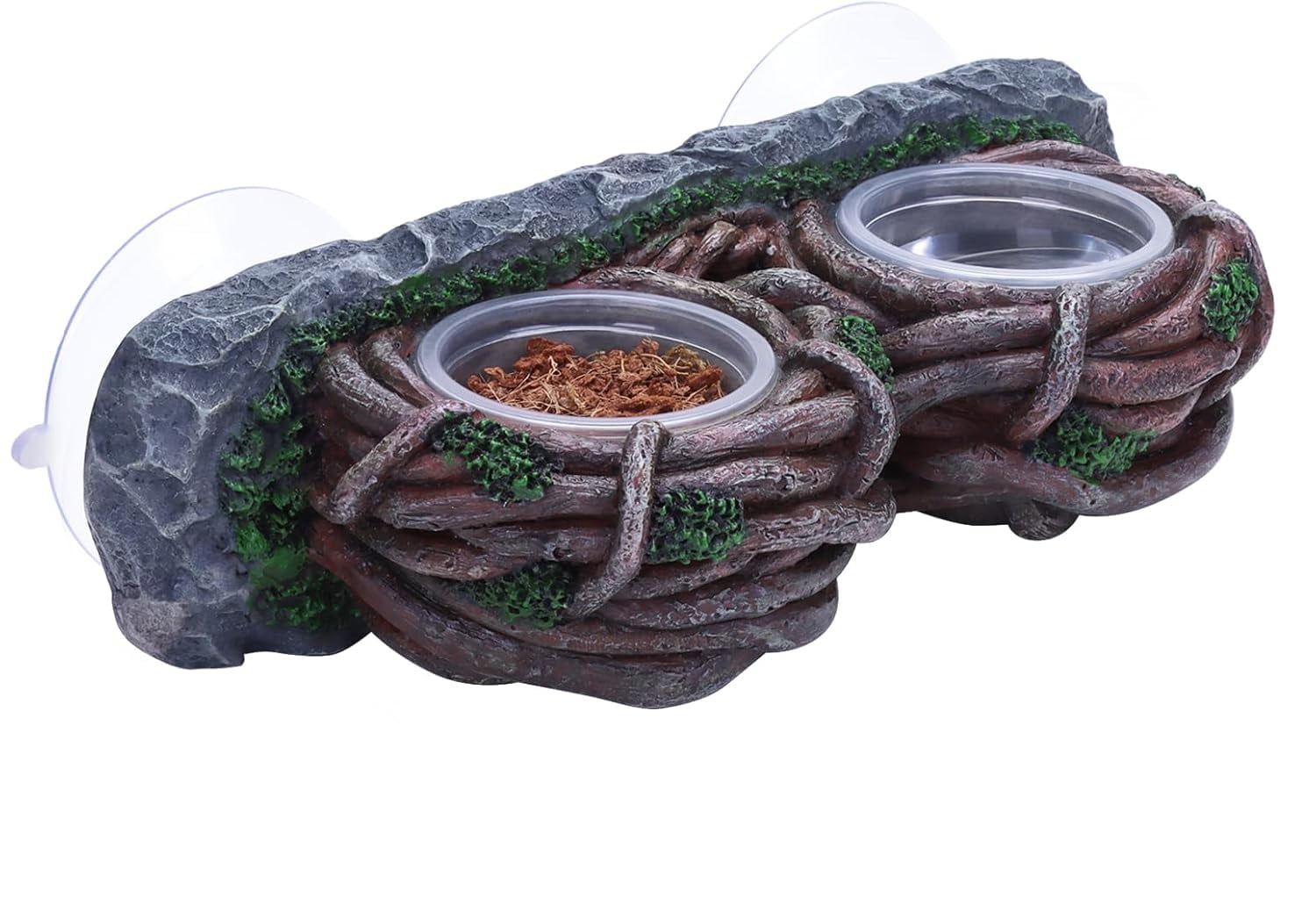 Crested Gecko Feeding Ledge Double Bowl Reptile Vine Food Ledge with ...