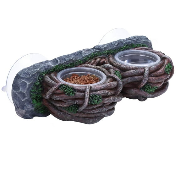 Crested Gecko Feeding Ledge Double Bowl Reptile Vine Food Ledge with ...