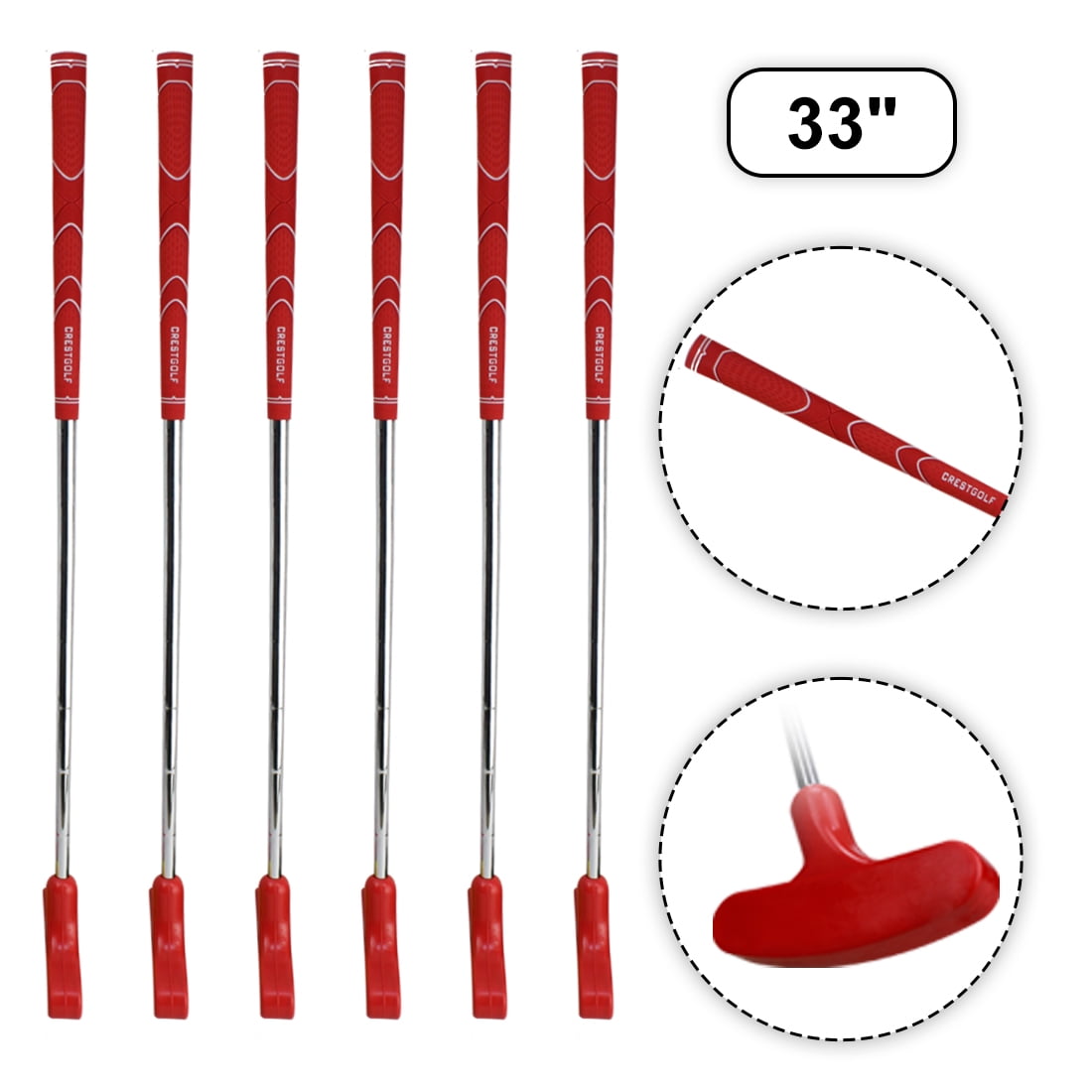 Crestgolf 6pcs Two Way Junior Golf Putter Kids Putter Both Left and ...