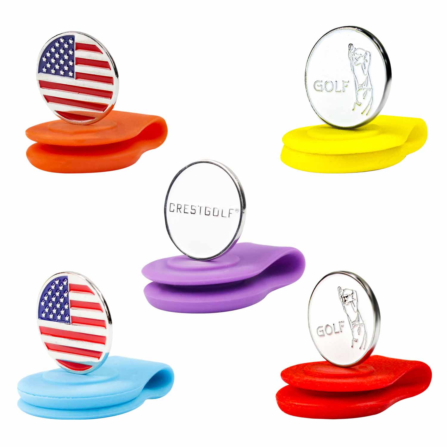 Crestgolf Golf Hat Clip Golf Ball Marker Clip Silicone Ball Marker Hat ...