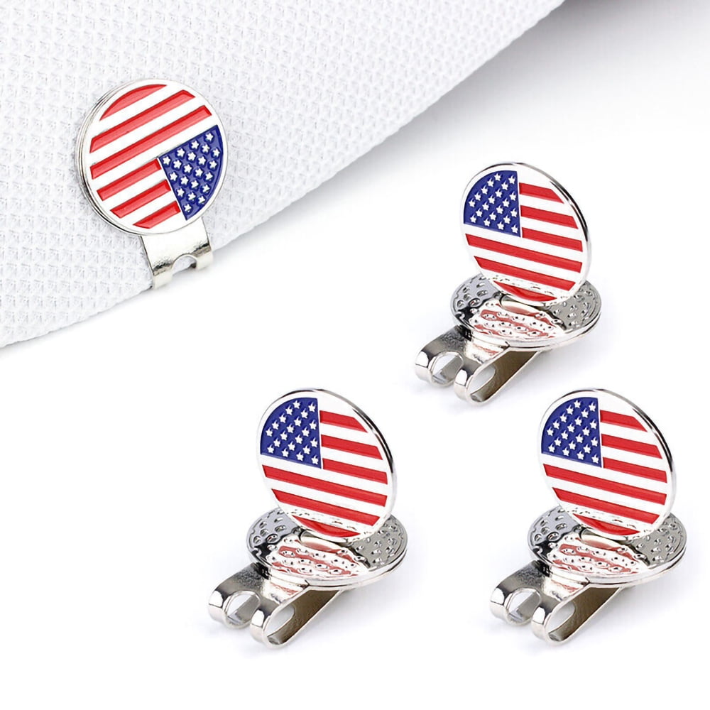 Crestgolf Golf Hat Clip US Flag Golf Ball Marker 1 inch, Durable Iron ...