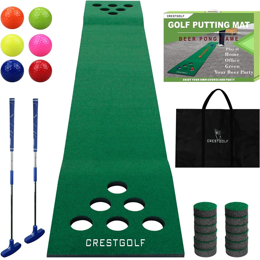 Crestgolf Backyard Putting Game Set, Indoor&Outdoor Golf Mat, Complete ...