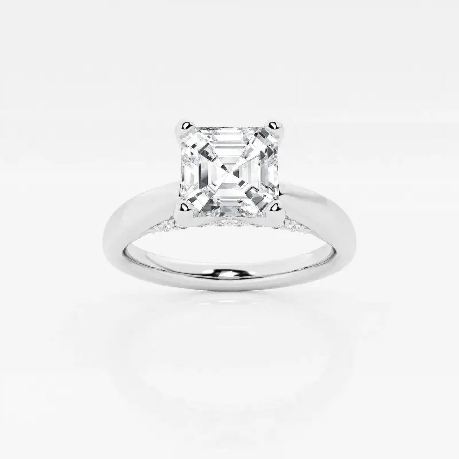 Crestin Jewel 1.5 Ct Asscher Cut Moissanite Diamond Engagement Ring ...