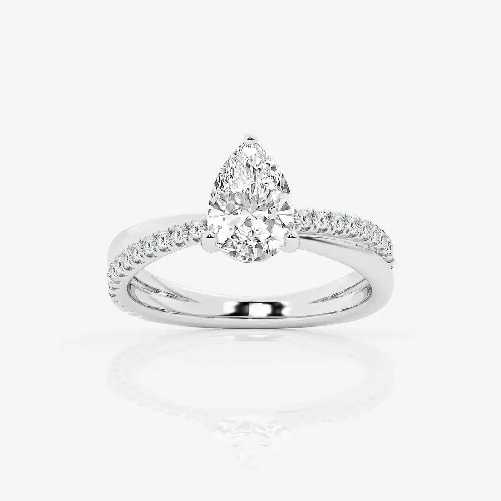 Crestin Jewel 1.6 Ct Pear Cut Moissanite Ring – Criss Cross Engagement ...