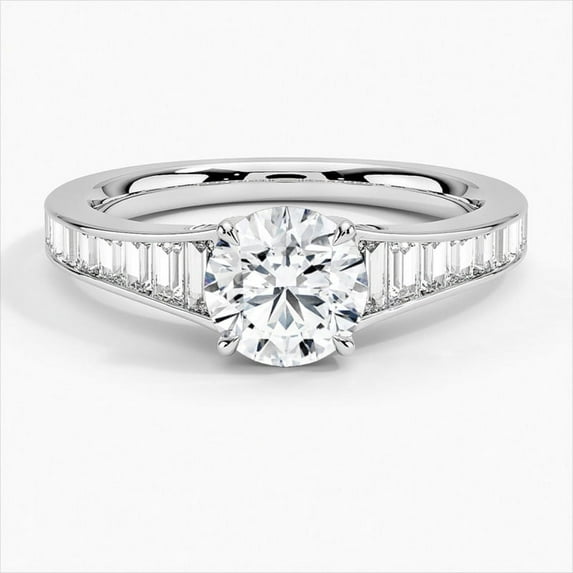Crestin Jewel 1.7 Ct Round Cut Diamond Ring for Her - 14K White Gold ...