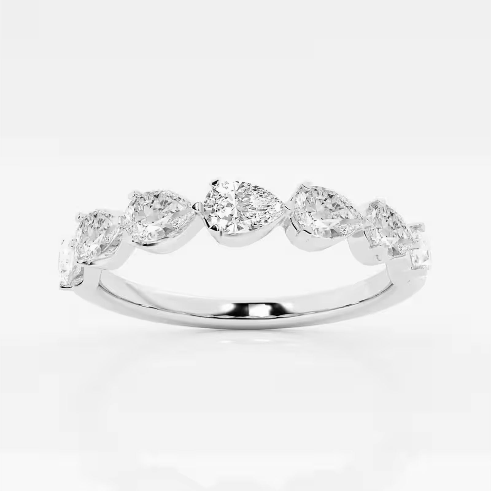 Crestin Jewel 1.8 Ct Pear Cut Lab Created Diamond Engagement Ring - 14K White Gold Over Diamond ...