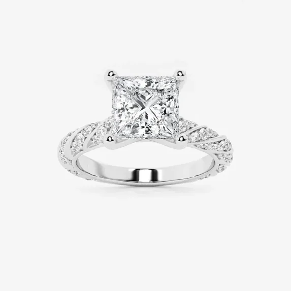 Crestin Jewel 1.8 Ct Princess Cut Lab-Created Diamond Wedding Ring ...