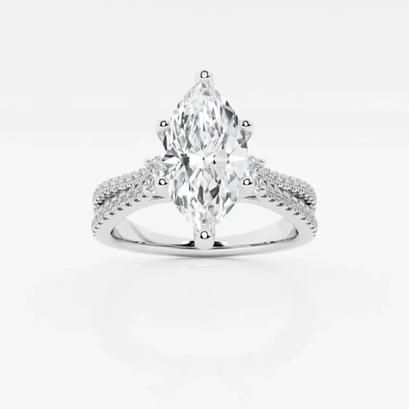 Crestin Jewel 1.9 Ct Marquise Cut Lab Created Diamond Engagement Ring ...