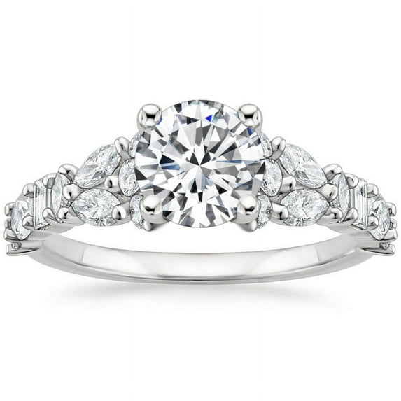 Crestin Jewel 1.9 Ct Round Cut Diamond Eternity Ring - 14K White Gold ...
