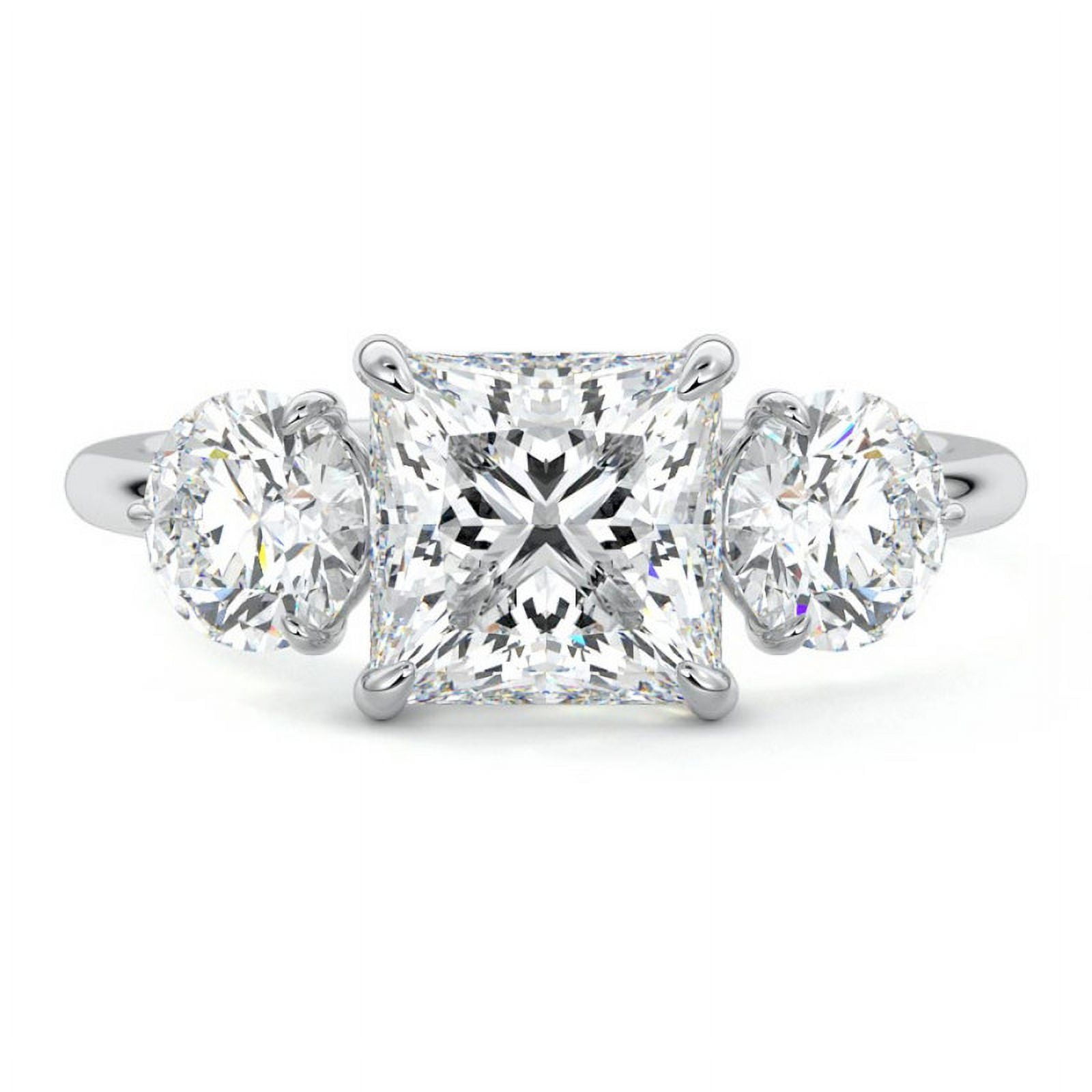 Crestin Jewel 14K White Gold Plated 2.1 Ct Princess Cut Lab Created Diamond Ring - Bridal ...