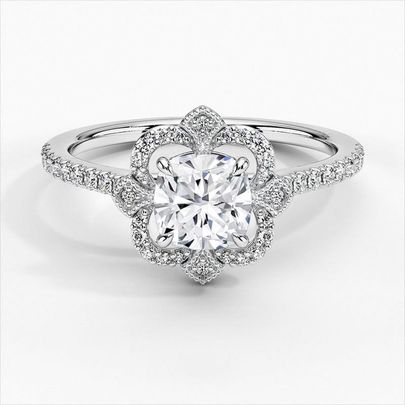 Crestin Jewel 14K White Gold Plated Band for Her - 2.1 Ct Cushion Cut ...