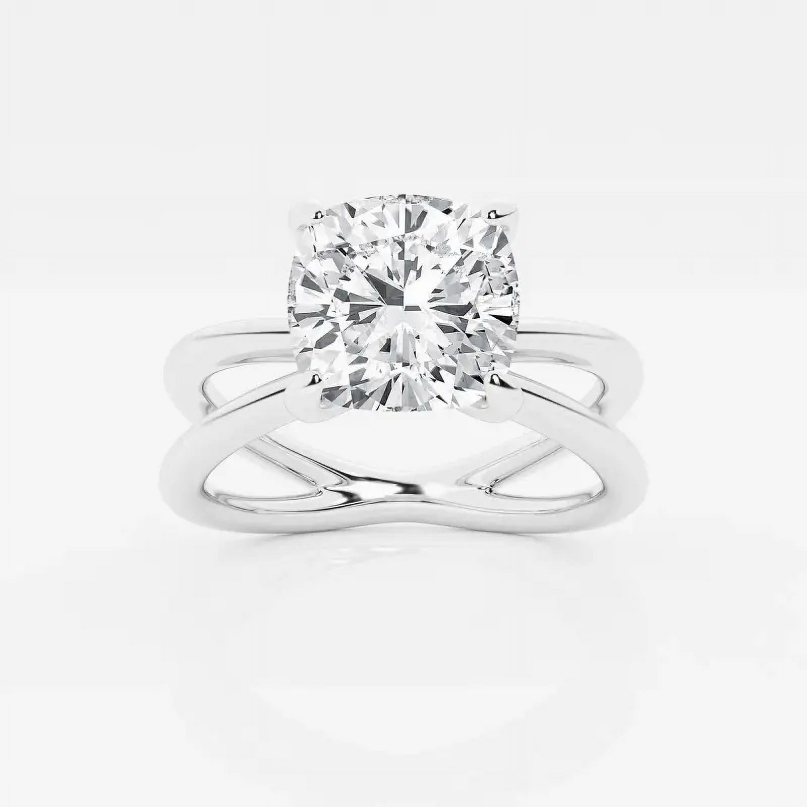 Crestin Jewel 14K White Gold Plated Diamond Ring – 1.9 Ct Cushion Cut ...