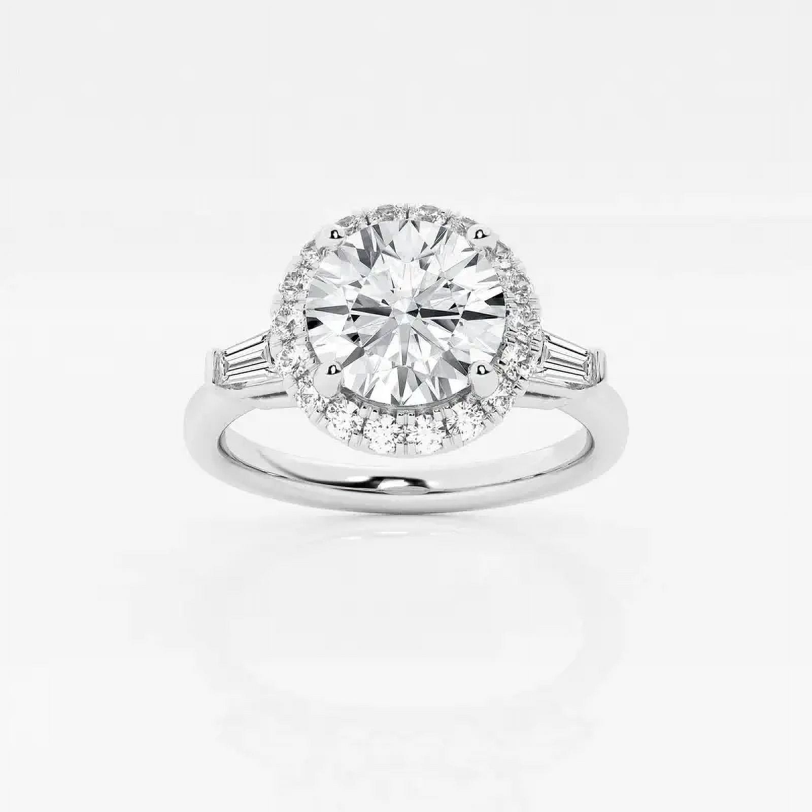 Crestin Jewel 14K White Gold Plated Diamond Ring – Round Cut Brilliant ...