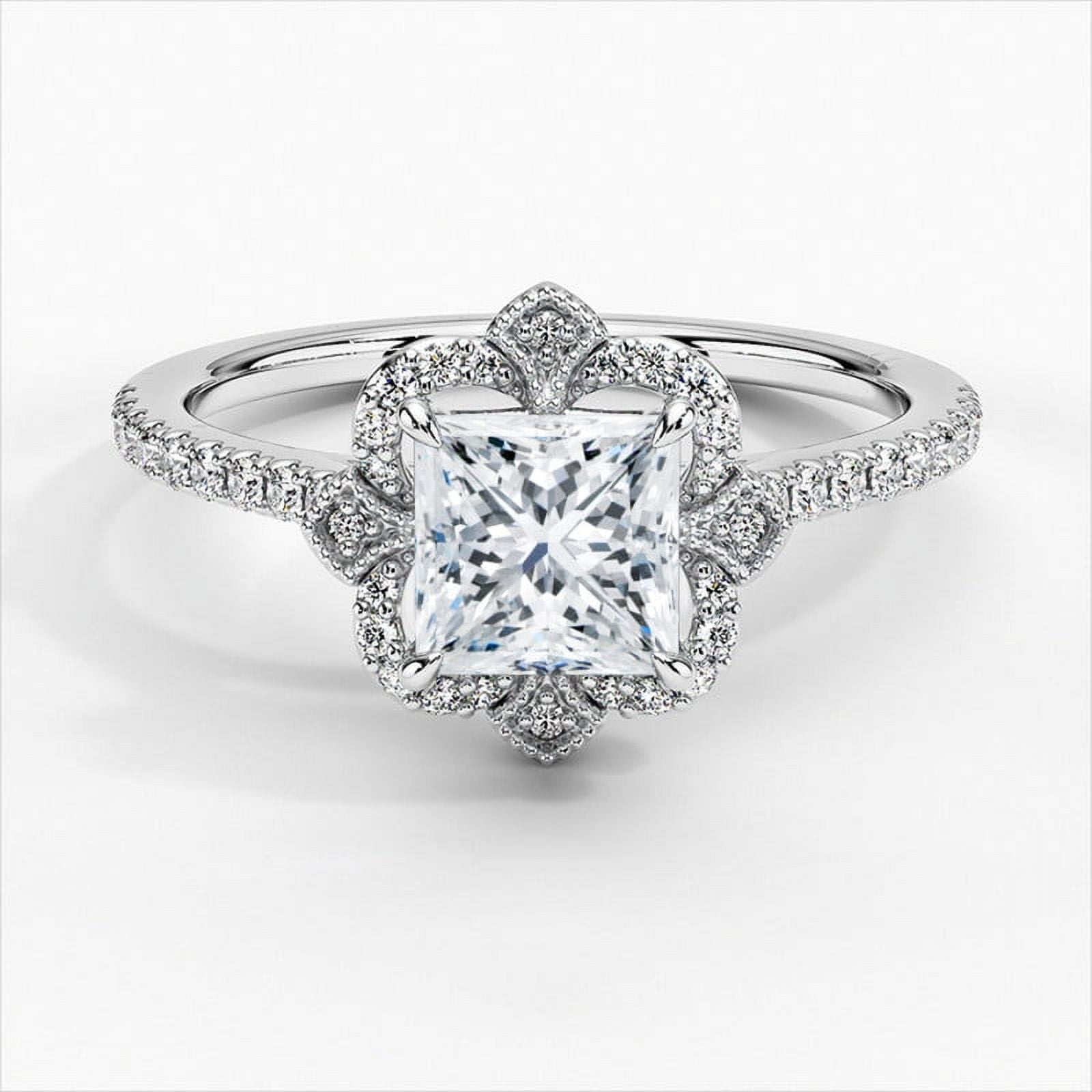 Crestin Jewel 14K White Gold Plated Ring - 1.8 Ct Princess Cut Diamond ...