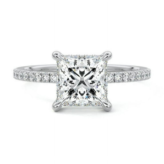 Crestin Jewel 14K White Gold Plated Ring - 2.1 Ct VVS1 Princess Cut ...