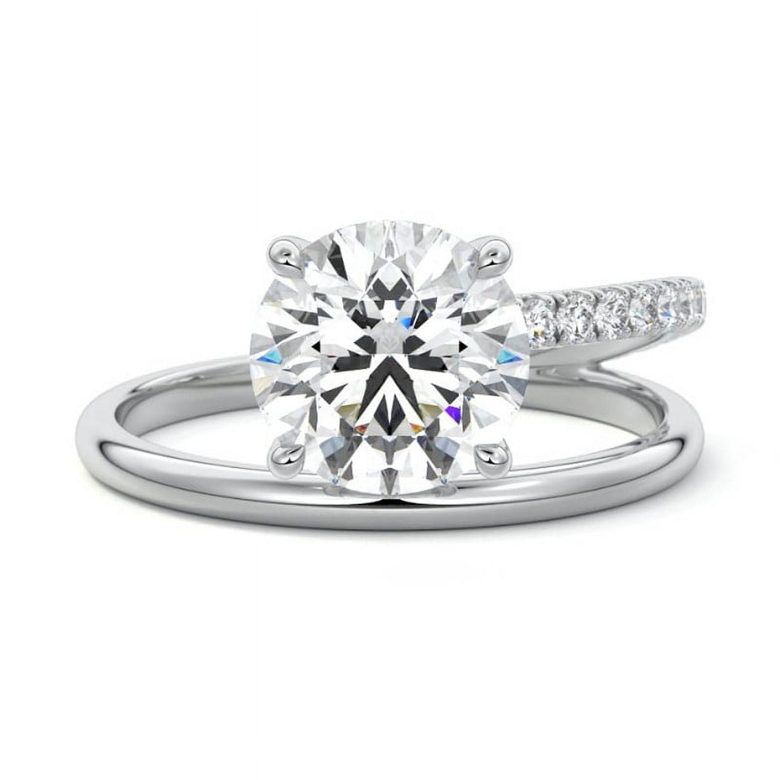 Crestin Jewel 14K White Gold Plated Ring - Brilliant 2 Ct Round Cut Lab ...