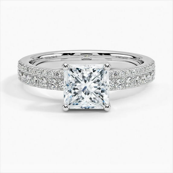 Crestin Jewel 14K White Gold Plated Ring - Princess Cut 1.7 Ct Diamond ...