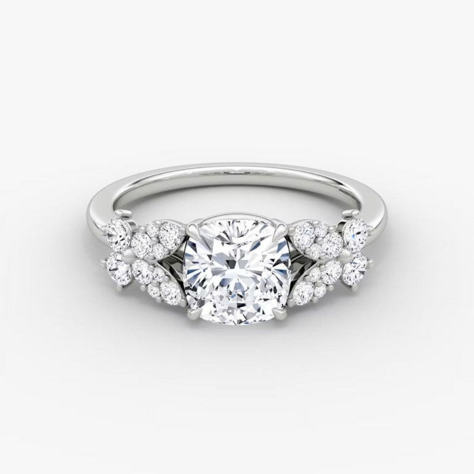 Crestin Jewel 14K White Gold Plated Rings - 1.8 Ct Cushion Cut Diamond ...