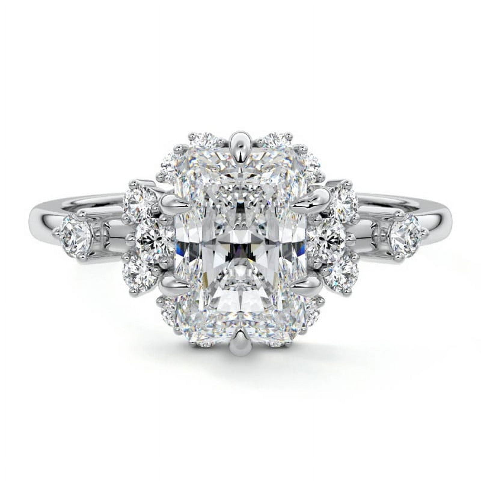 Crestin Jewel 14K White Gold Plated Wedding Anniversary Band - Oval Cut 2 Ct White Diamond Band ...