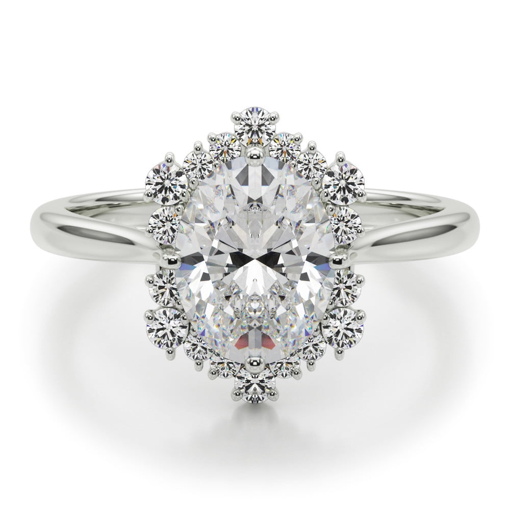 Crestin Jewel 2.1 Ct Excellent Oval Cut Halo Diamonds Engagement Rings ...